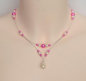 Collier mariage ivoire et fuchsia | Blog BeaBijoux